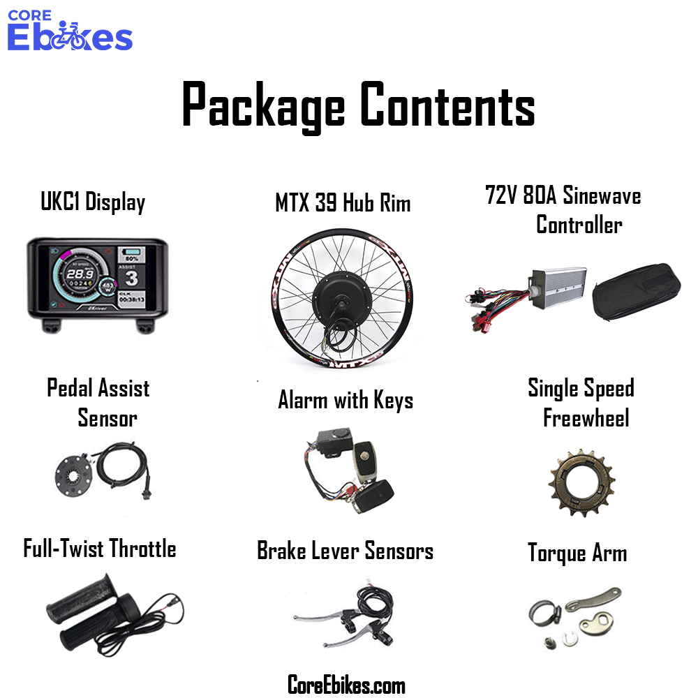 72V 5000W E-Bike Conversion Kit – CORE EBIKES